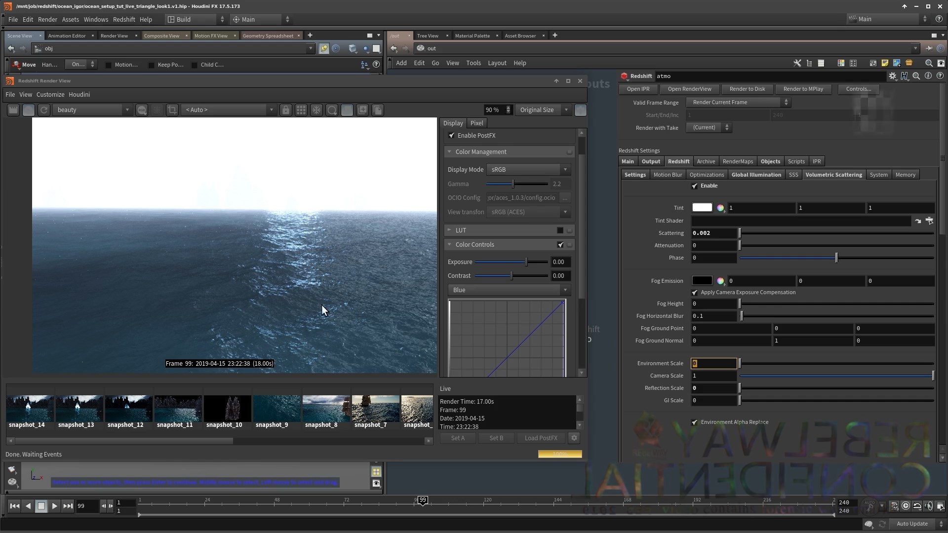 [Rebelway] Houdini - Ocean rendering using Redshift [2020, RUS ...